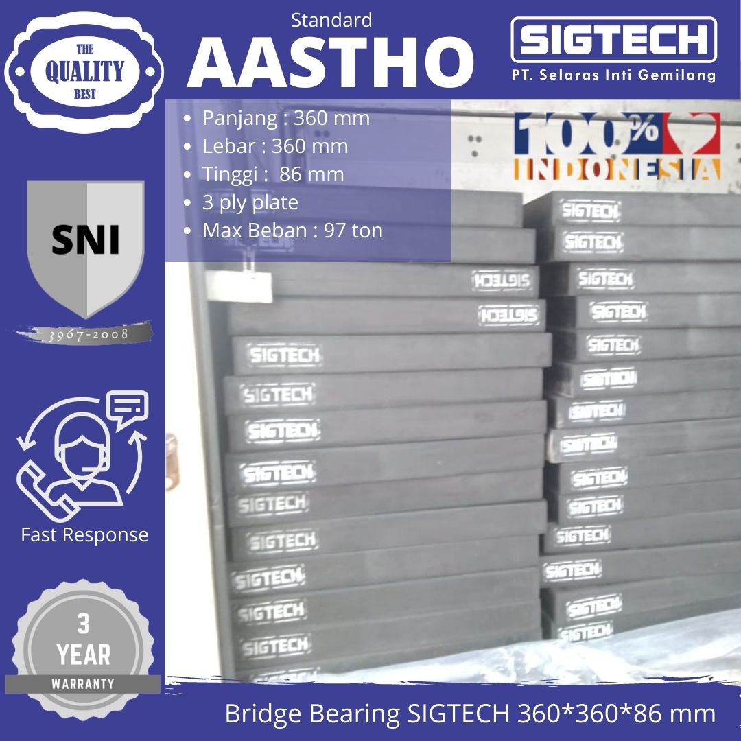 Bridge Bearing SIGTECH 360*360*86 mm - SIGTECH